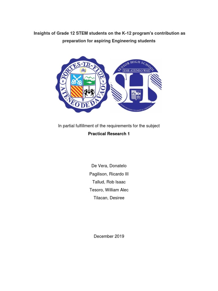 Insights on Grade 12 STEM Experiences | PDF | Science, Technology ...