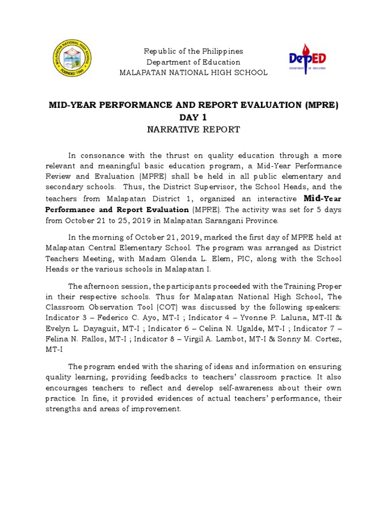 Mpre Narrative Report | PDF | Career & Growth | Social Science