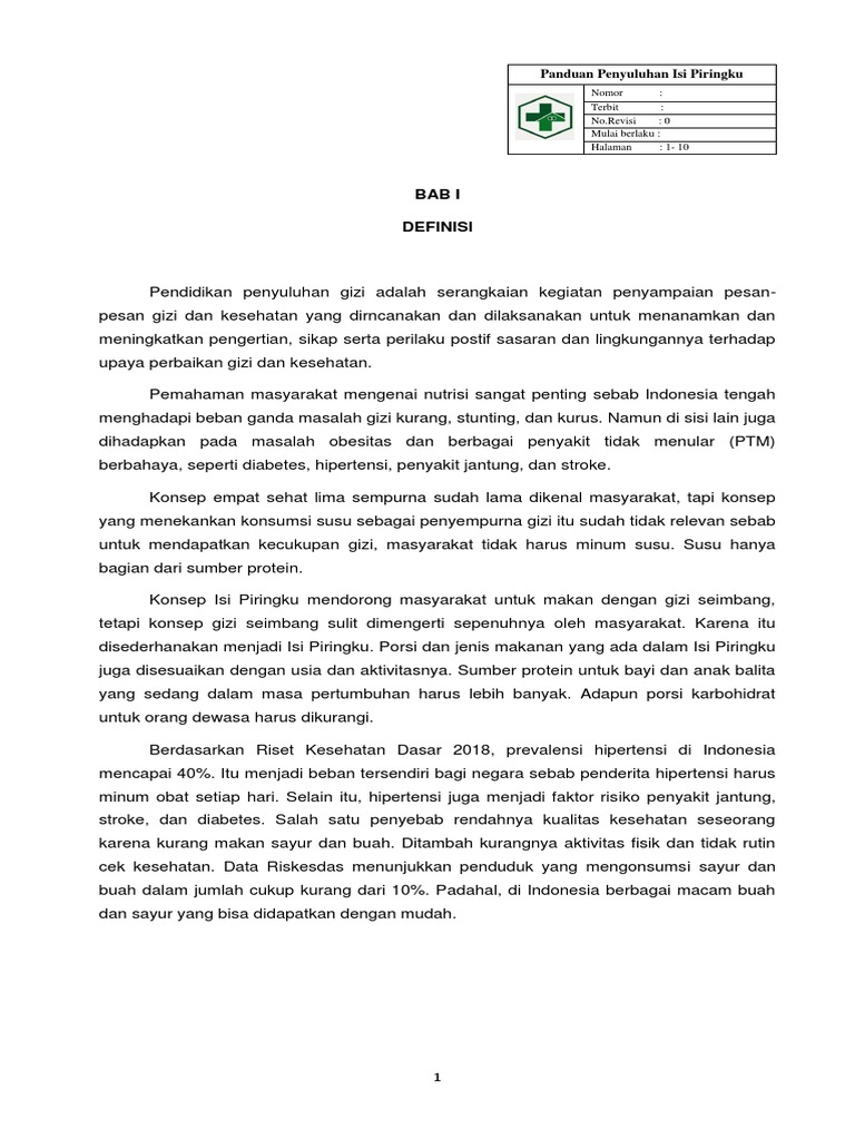 Penyuluhan Gizi: Panduan Isi Piringku | PDF | Kesehatan Holistik