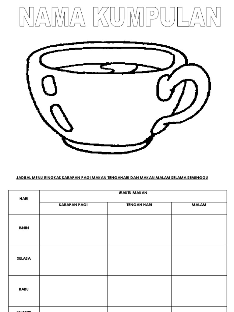 Jadual Menu Ringkas Sarapan Pagi | PDF