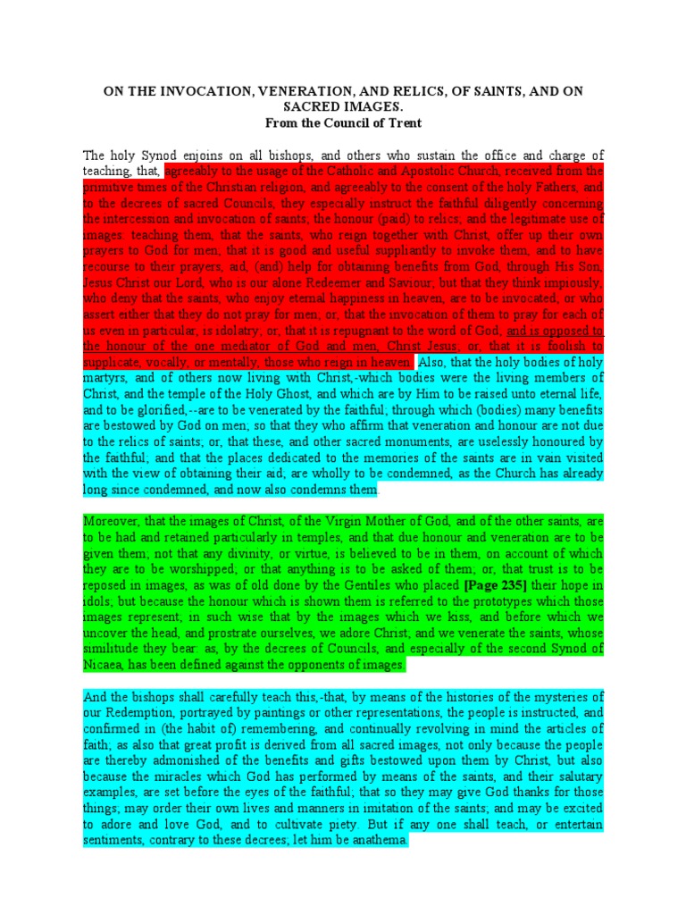 On The Invocation, Veneration and Relics of Saints and On Sacred Images ...