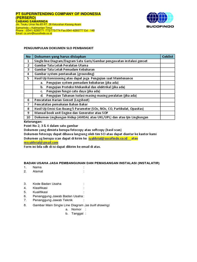Form Pengajuan SLO | PDF