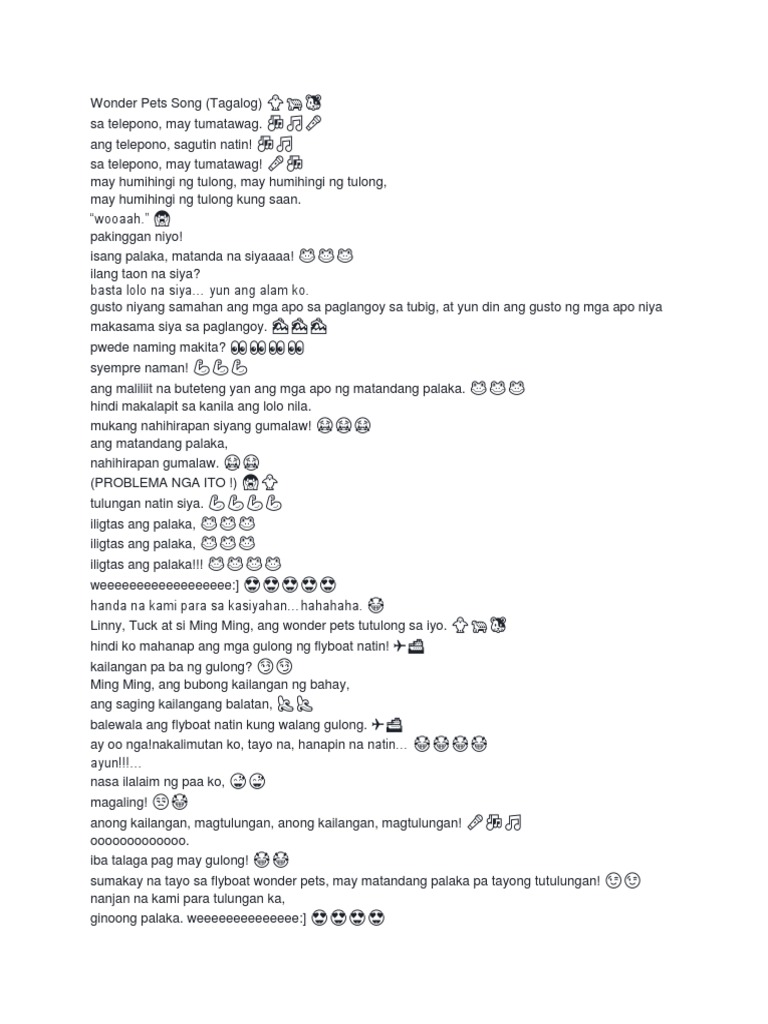 Wonder Pets Song | PDF