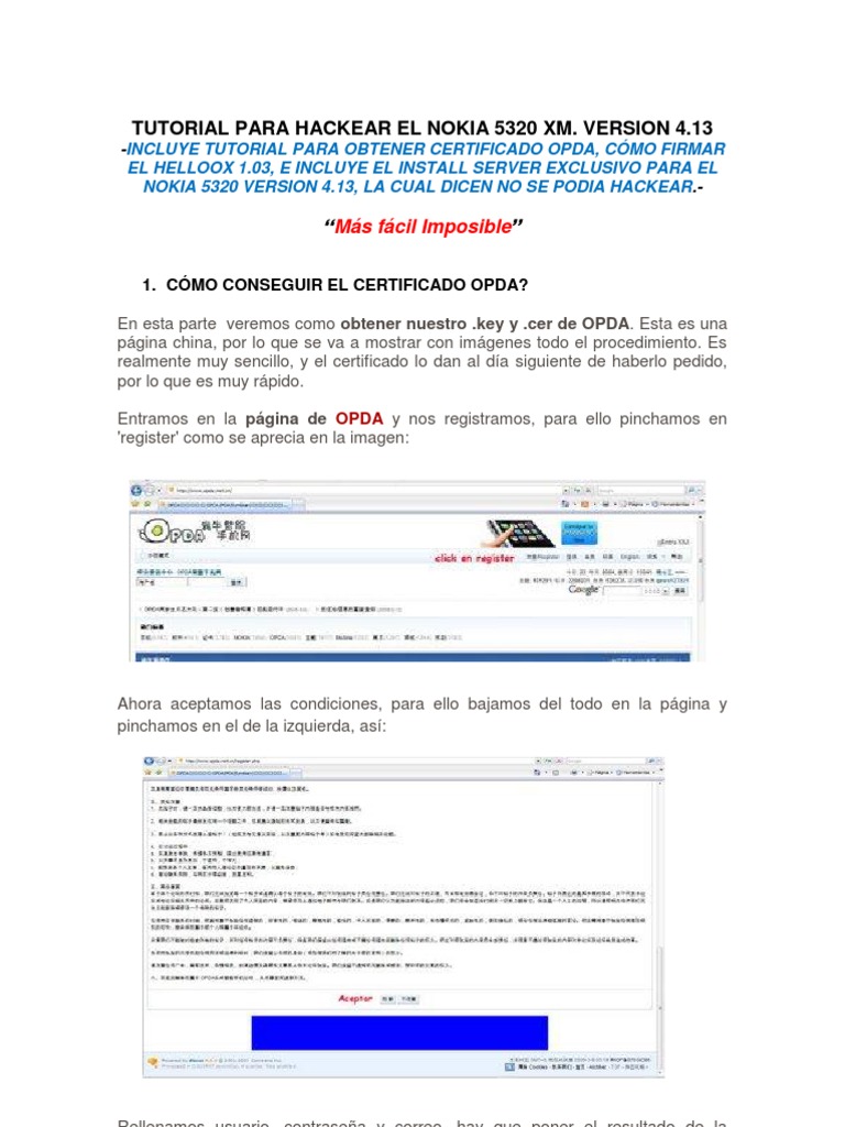 Tutorial para Hackear El Nokia 5320 XM | PDF | Nokia | Informática