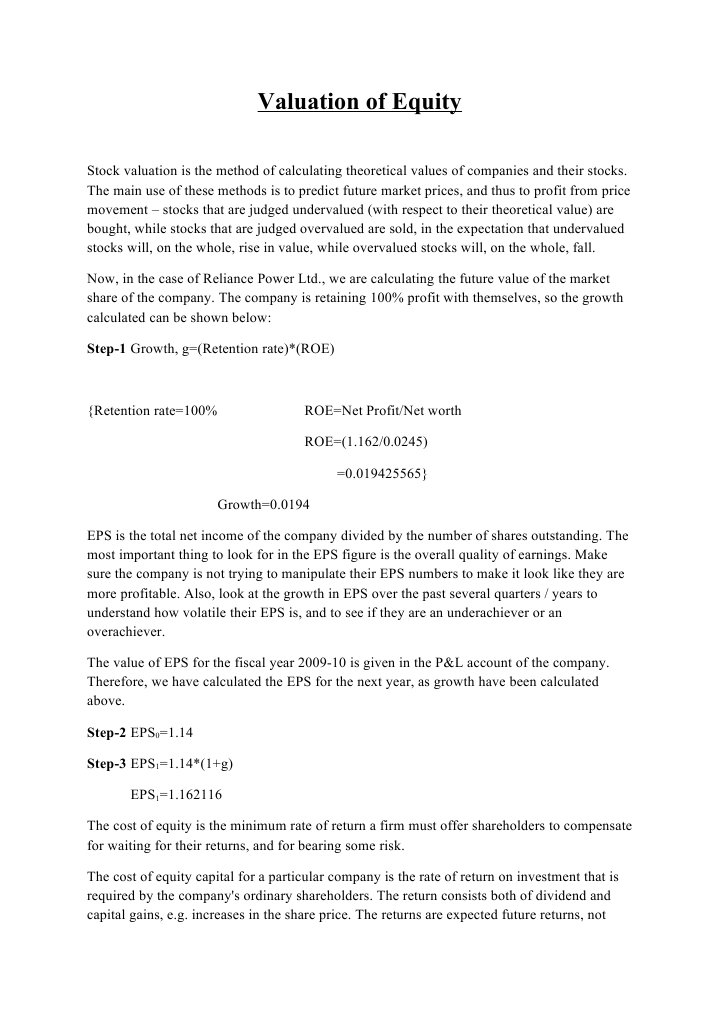 Valuation of Equity | PDF | Stocks | Corporations