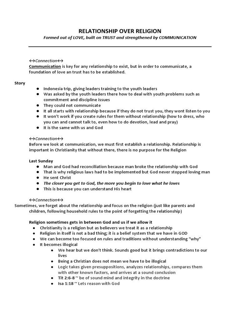 Relationship Over Religion | PDF | Jesus | Saint Peter