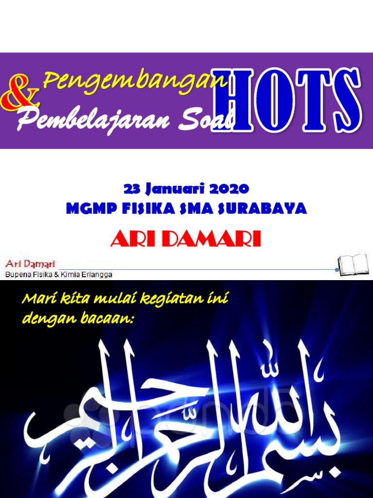 Pengembangan SOAL HOTS - MGMP Fisika - Ari Damari OK PDF | PDF