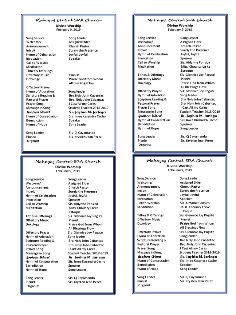 Divine Service Program | PDF | Hymns | Prayer