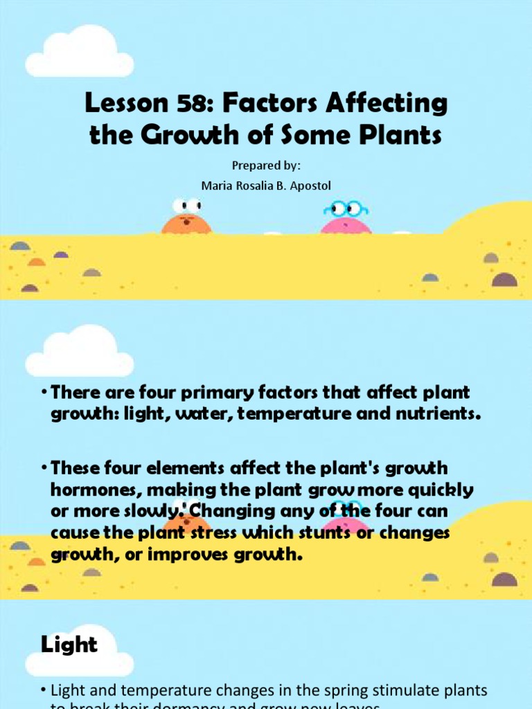 Lesson 58 Factors Affecting The Growth of Some Plants | PDF