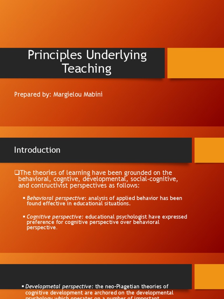 Principles Underlying Teaching | PDF | Learning Theory (Education) | Learning