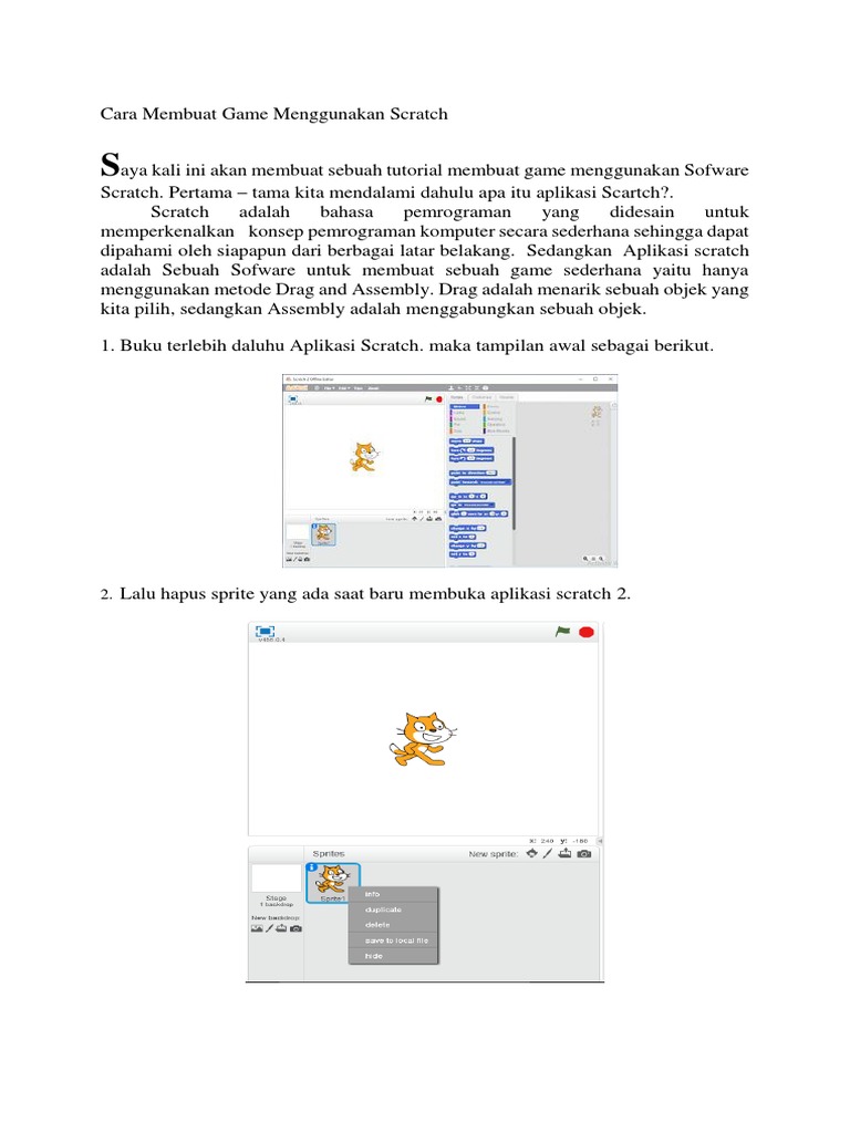 Cara Membuat Game Menggunakan Scratch | PDF