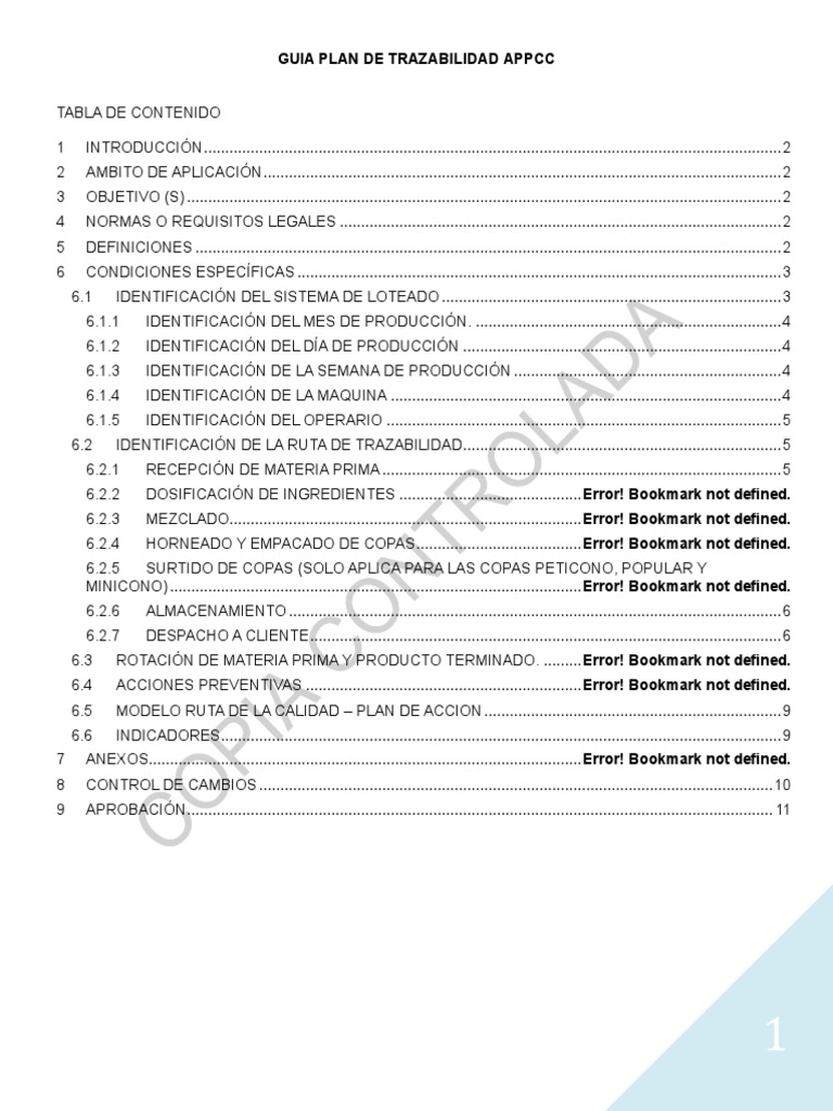 Guia Programa de Trazabilidad | PDF | Análisis de Riesgo y Puntos Críticos de Control | Bienestar