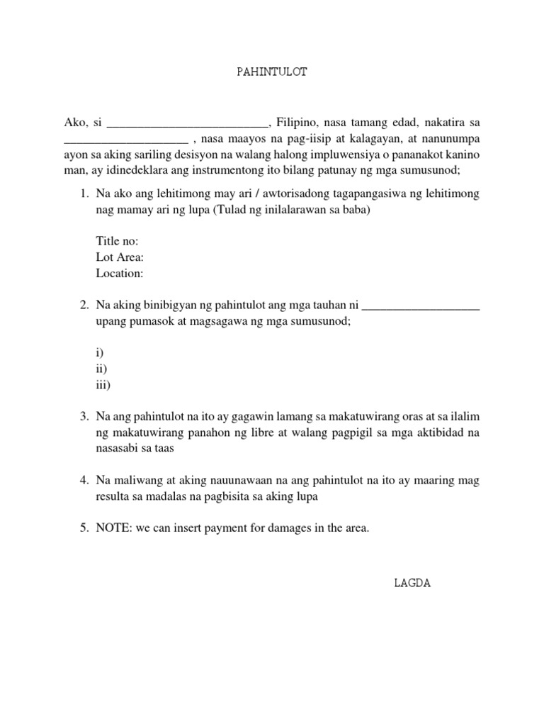 PAHINTULOT | PDF