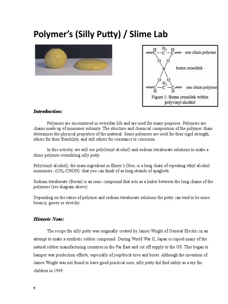 Slime Lab | PDF | Polymers | Polymer Chemistry