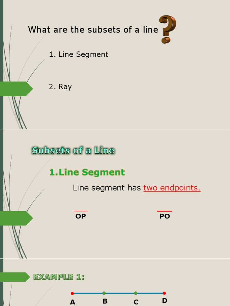 LESSON 3: Subsets of A Line) | PDF | Language Arts & Discipline