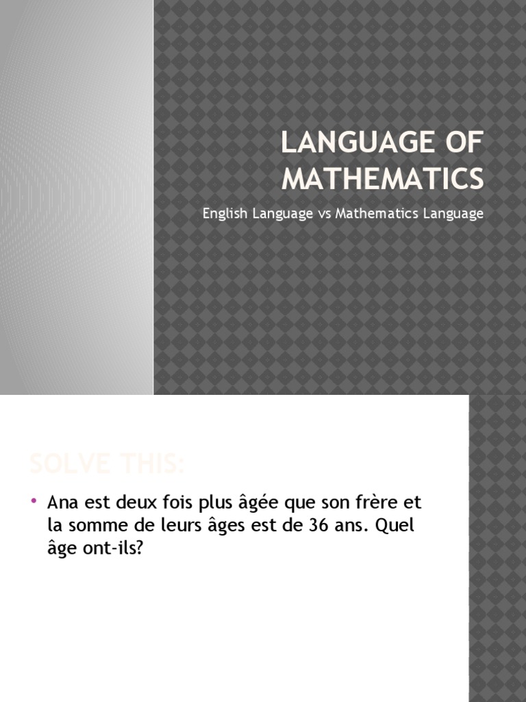 Comparing English and Math Languages | PDF | English Language ...