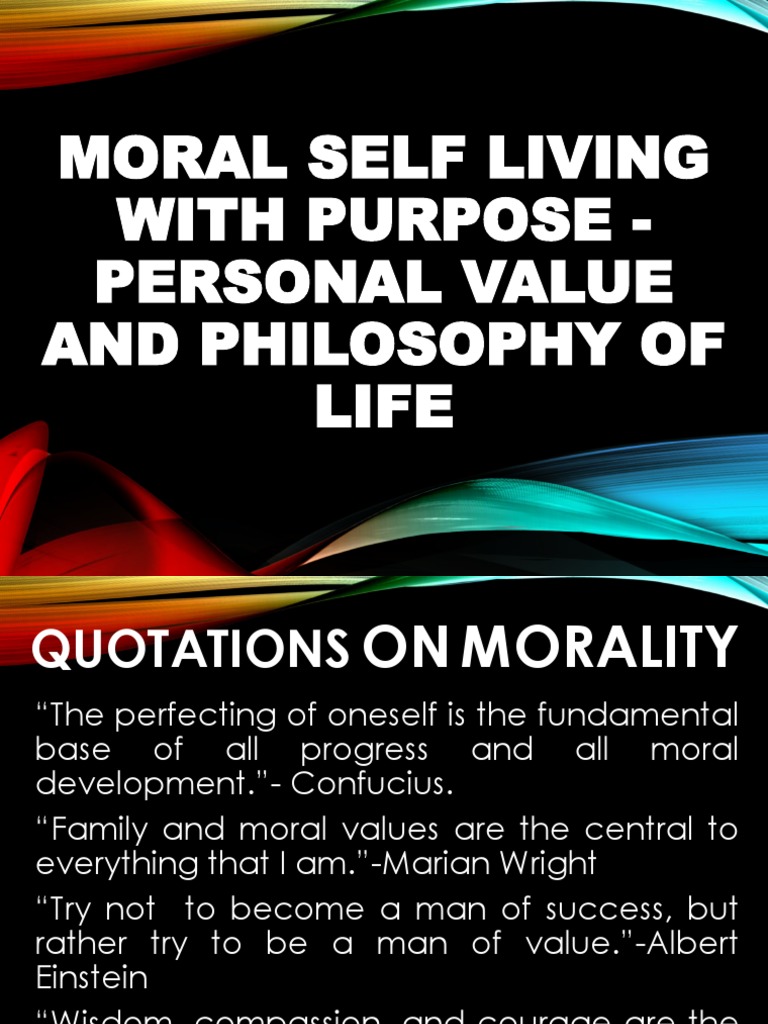 Moral Self Living With Purpose - Personal Value | PDF | Cognitive ...