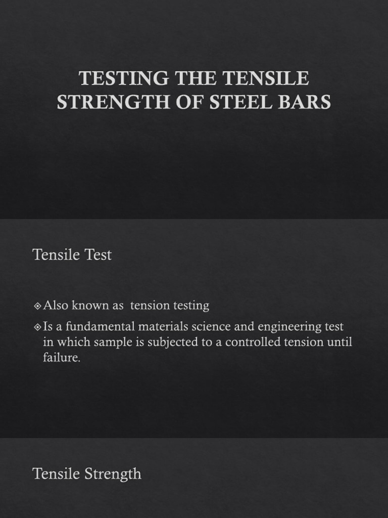 Testing The Tensile Strength of Steel Bars | PDF
