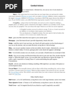 D&D 5E Combat Actions Cheat Sheet | PDF | Gaming | Leisure