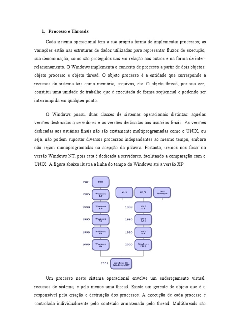 Processos E Threads No Windows Pdf Thread Informática