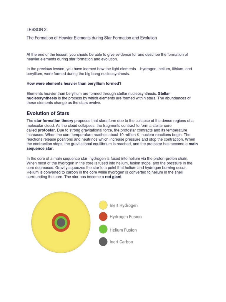 Physical Science - LESSON 2 | PDF | Stars | Star Formation