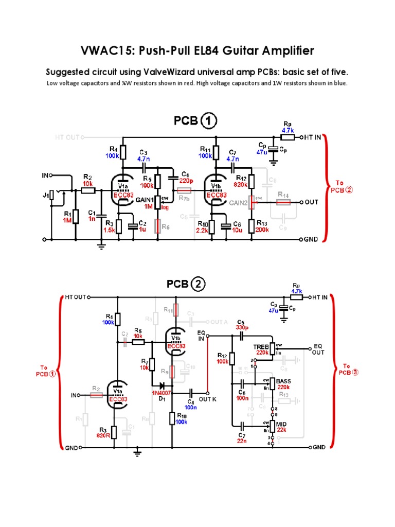 VWAC15 Push-Pull EL84 Guitar Amplifier | PDF | Analog Circuits | Amplifier
