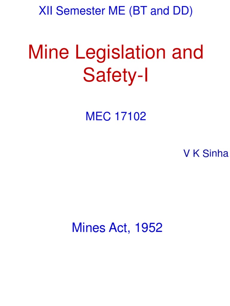Mines Act Chapter I-X PDF | PDF | Government Of India | Mining