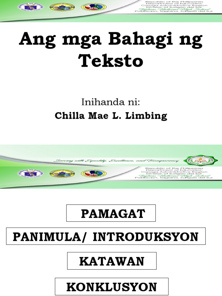 Bahagi NG Teksto | PDF