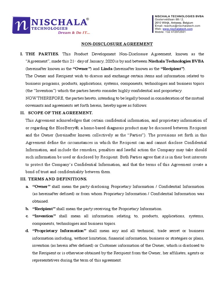 Contoh Nda | PDF | Non Disclosure Agreement | Trade Secret