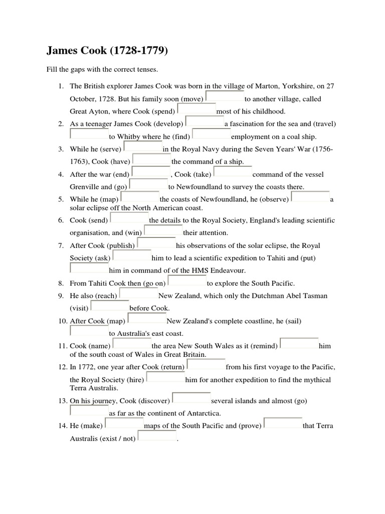 The Explorations and Legacy of James Cook: A Document Summarizing His ...