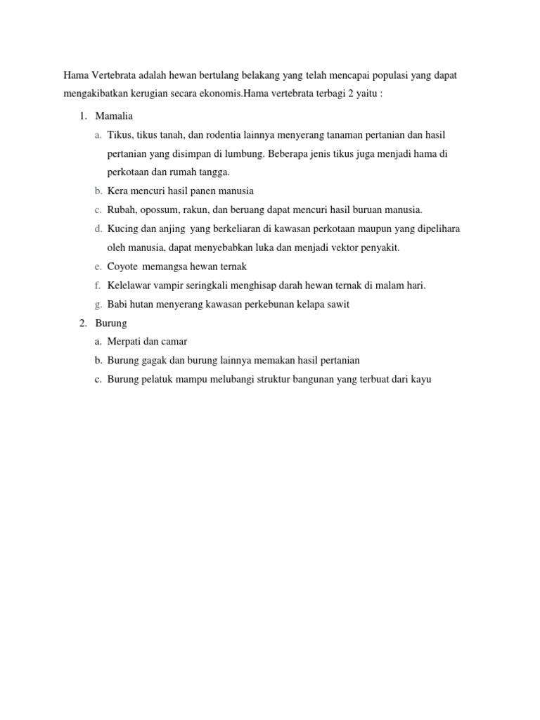 Hama Vertebrata | PDF