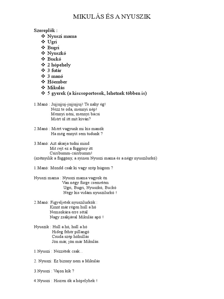 Mikulas Es Nyuszik | PDF