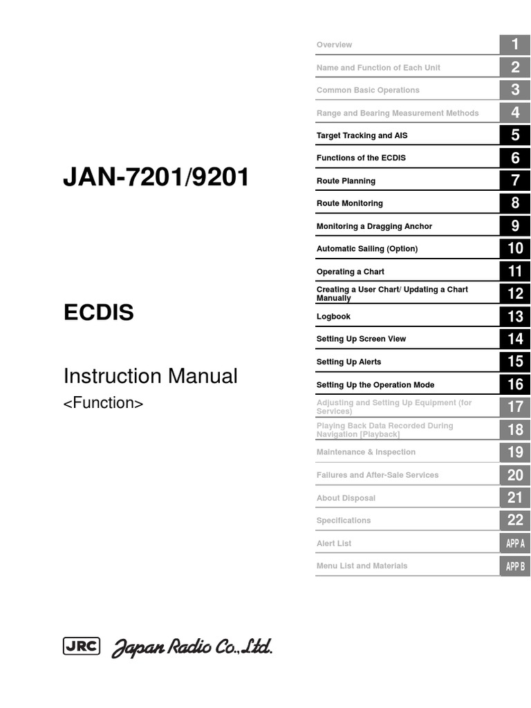 190-ECDIS JRC JAN-7201-9201 Instruct Manual Function 1-4-2019 | PDF ...