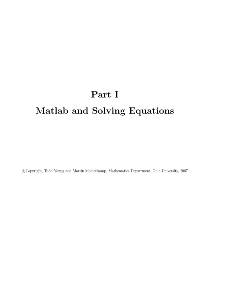 Matlab Solver | PDF | Numerical Analysis | Function (Mathematics)