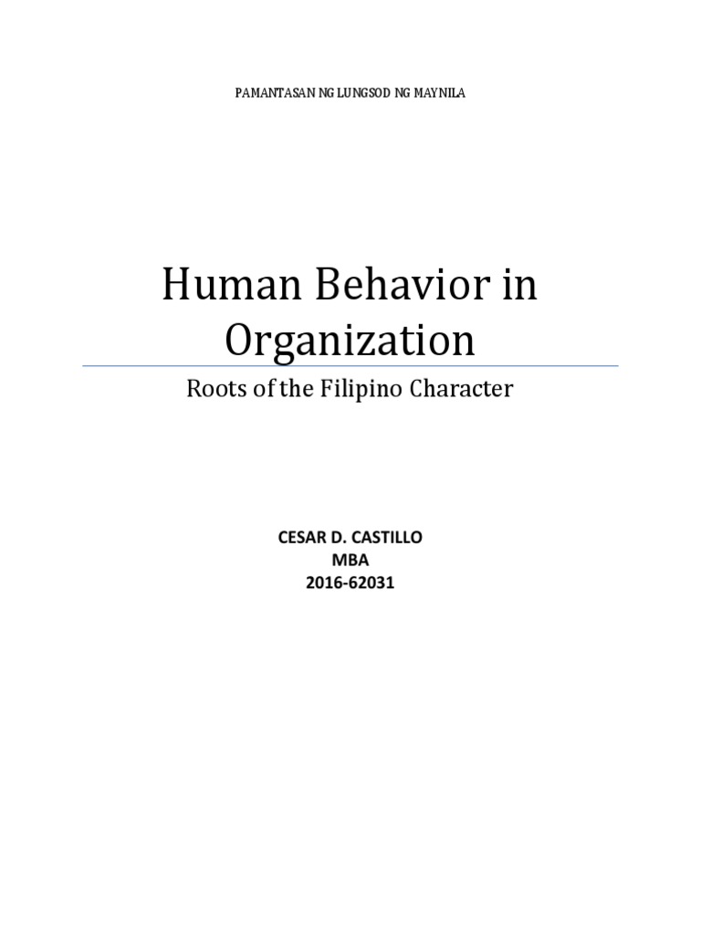 Human Behavior in Organization | PDF | Value (Ethics) | Procrastination