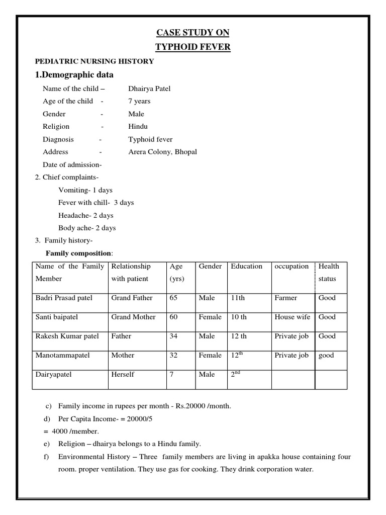 A Case of Typhoid Fever in a 7-Year-Old Boy: A Comprehensive Nursing ...