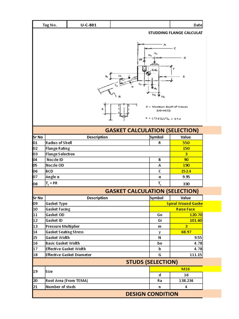 Analysis and Design Calculations for a Spiral Wound Gasket Flange ...