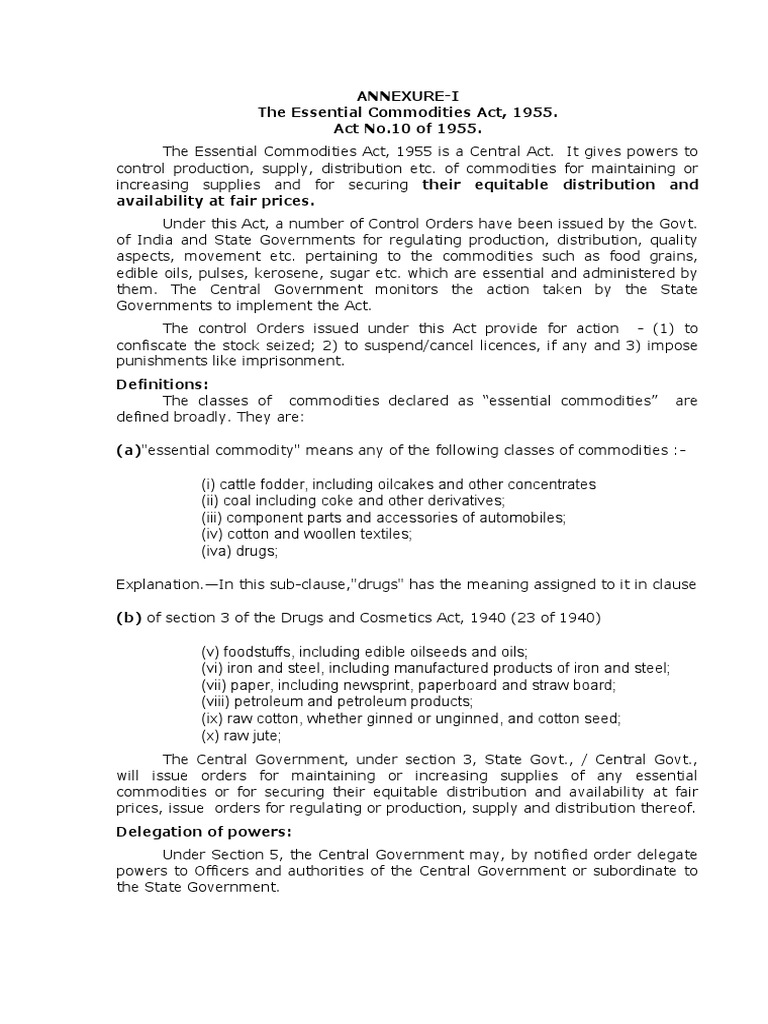 Essential Commodities Act - Solvent Licence-1955 | PDF | Liquefied ...