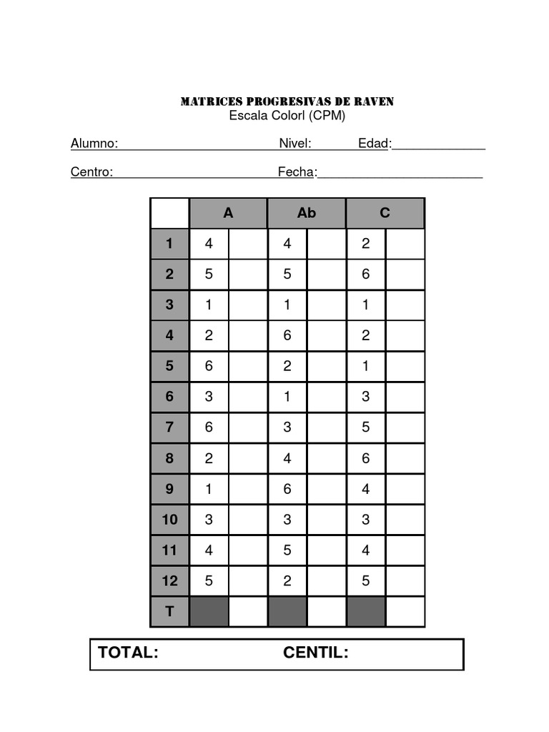 RAVEN COLOR - Plantilla Corrección PDF | PDF