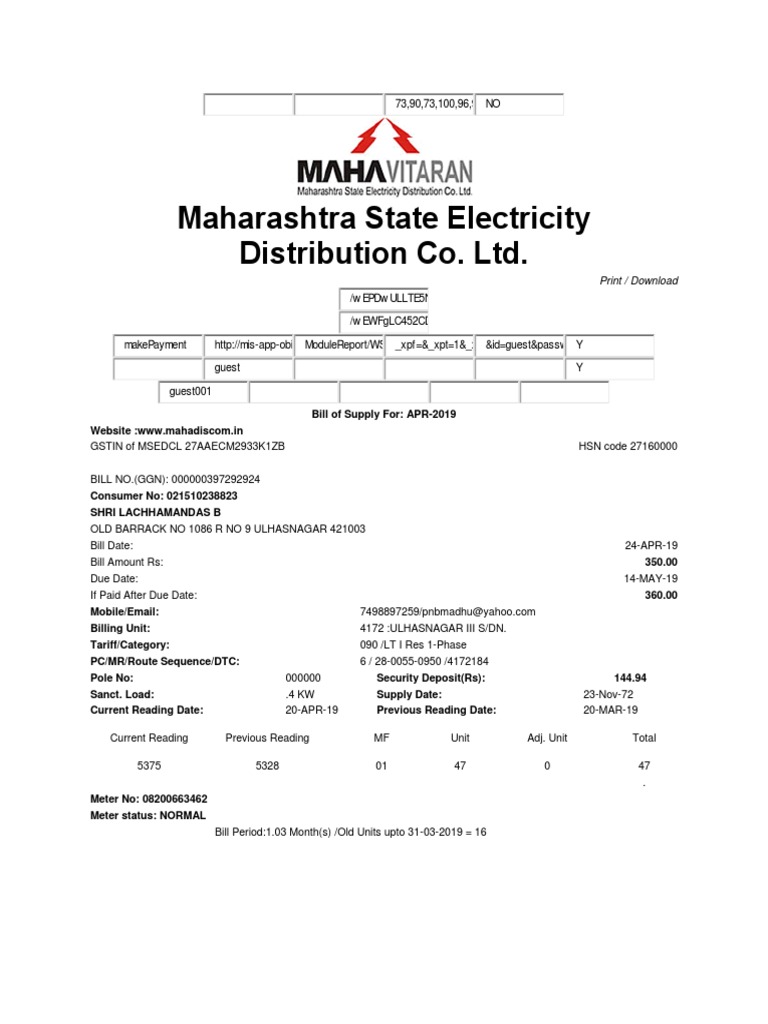 Light Bill | PDF | Cheque | Receipt