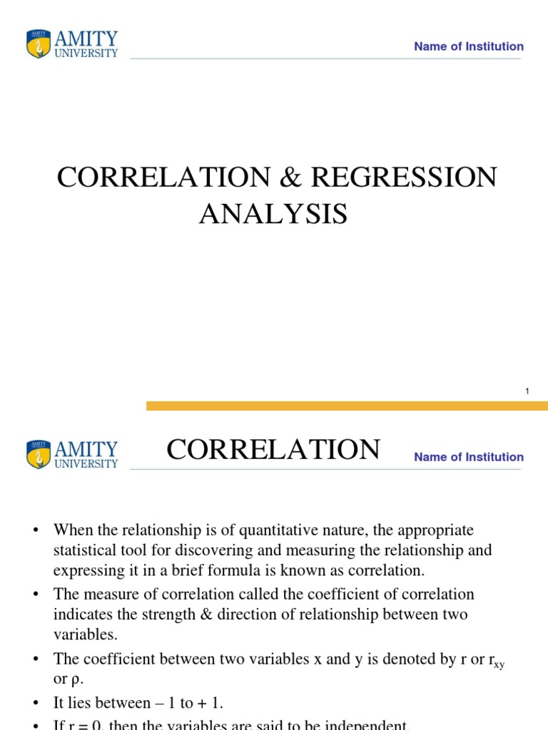 Correlation & Regression | PDF | Correlation And Dependence | Regression Analysis