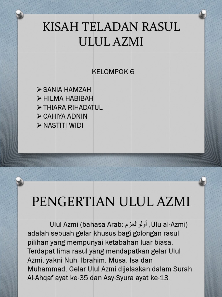 Kisah Teladan Rasul Ulul Azmi | PDF