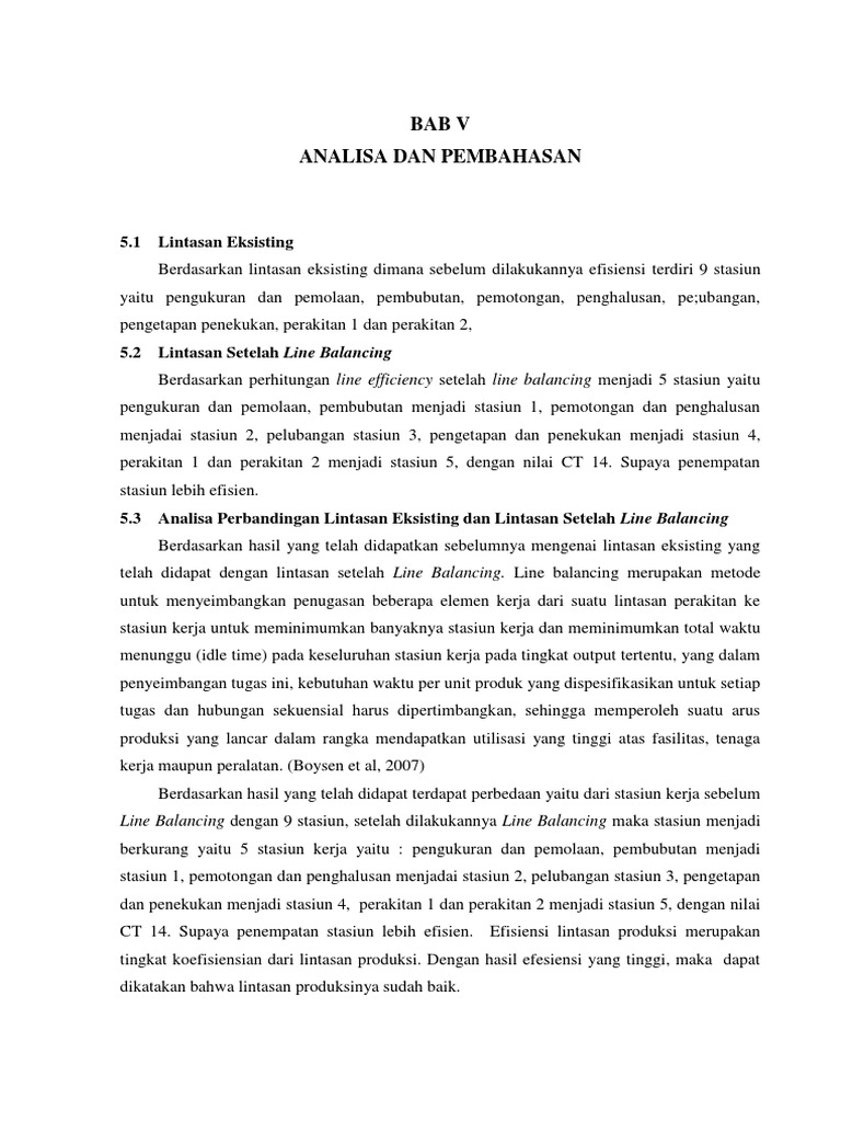 Efisiensi Lintasan Produksi Setelah Line Balancing | PDF