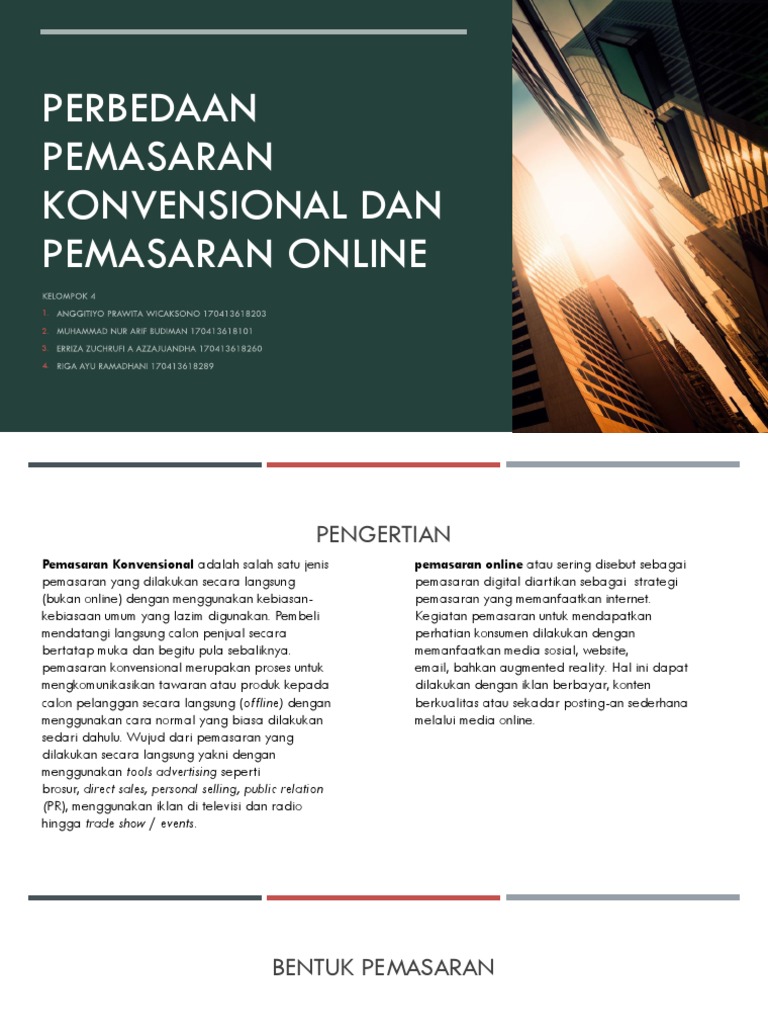 Perbandingan Pemasaran Konvensional vs Online | PDF | Karier ...