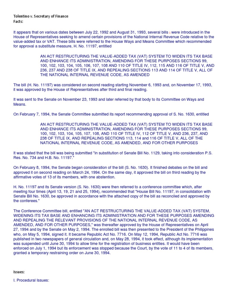 Analysis of the Constitutional and Procedural Issues Surrounding the ...