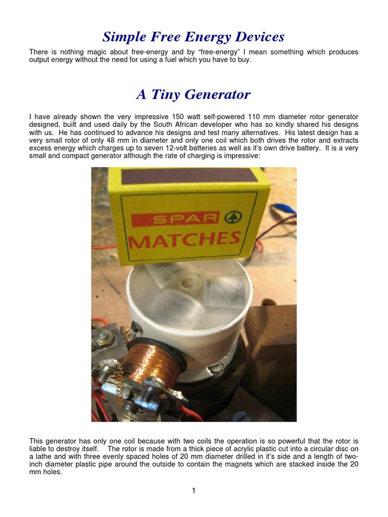 Simple 48mm Free Energy Generator | PDF | Field Effect Transistor ...