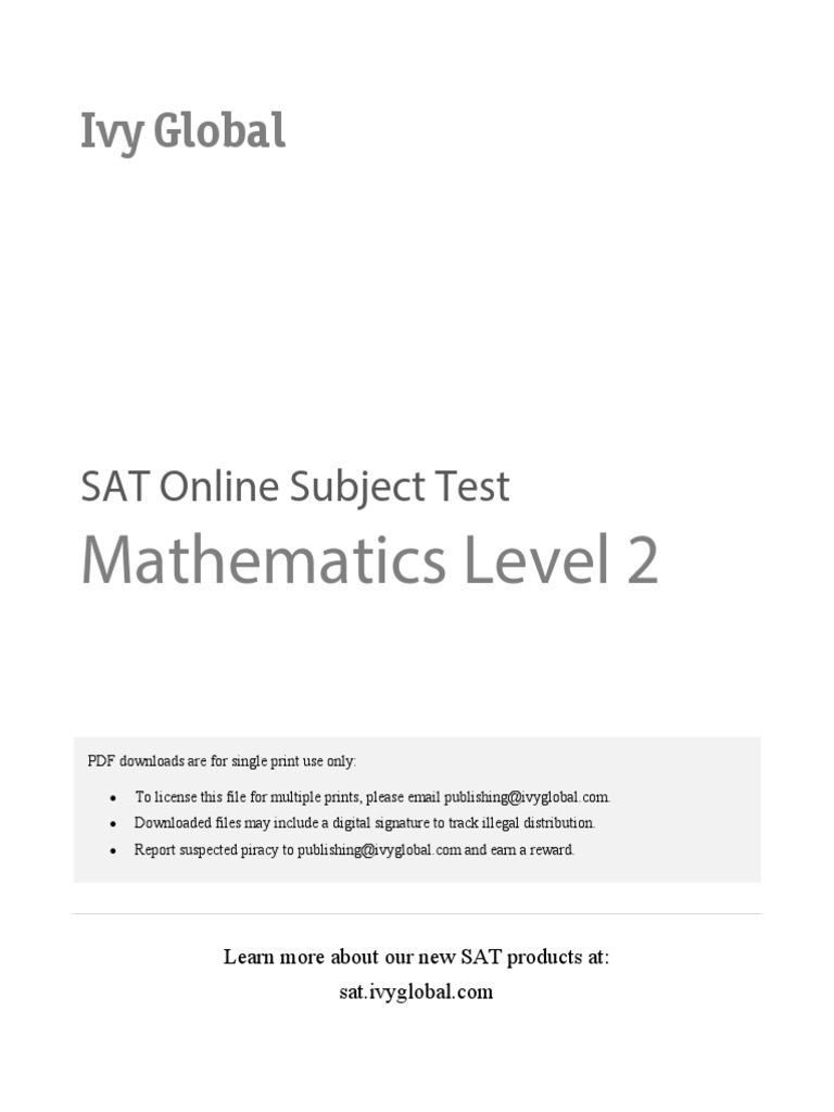 SAT Math Level 2 Edition 1.2 PDF | PDF | Sat | Teaching Mathematics