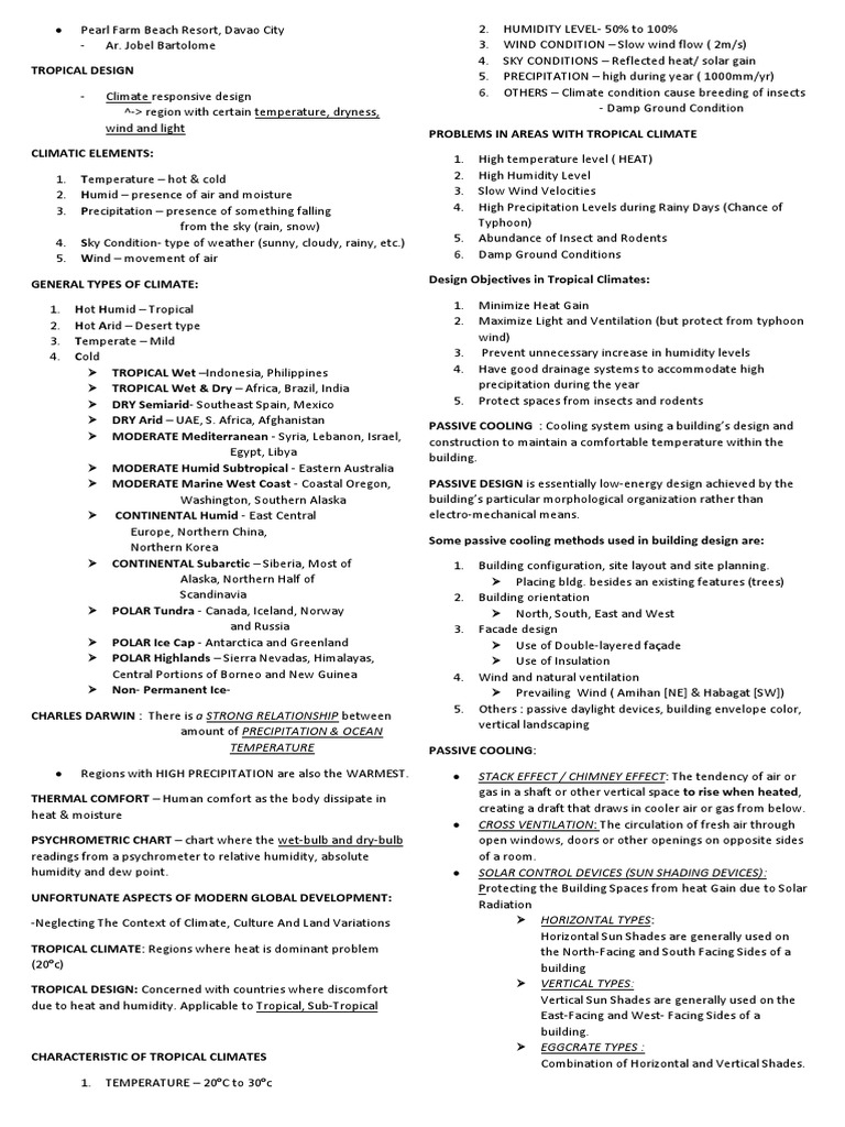 Tropical Design Reviewer PDF | Download Free PDF | Climate | Humidity