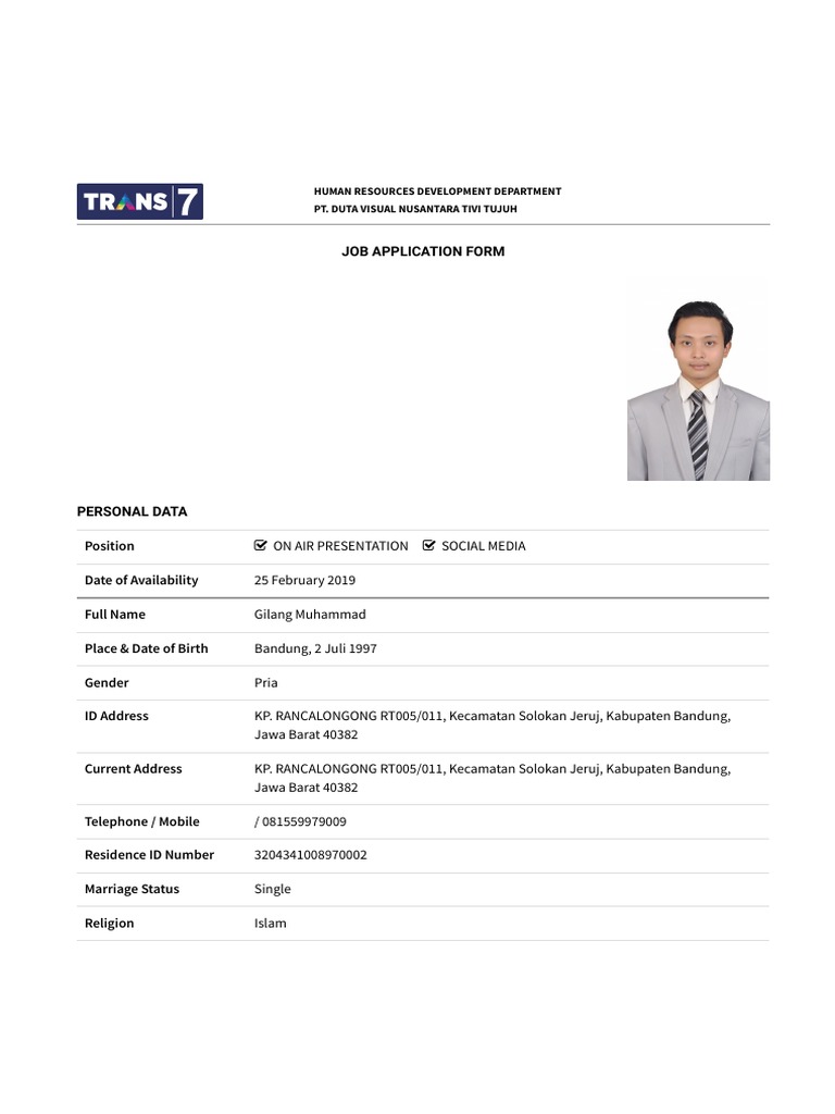 Lowongan Kerja di Trans 7 | PDF