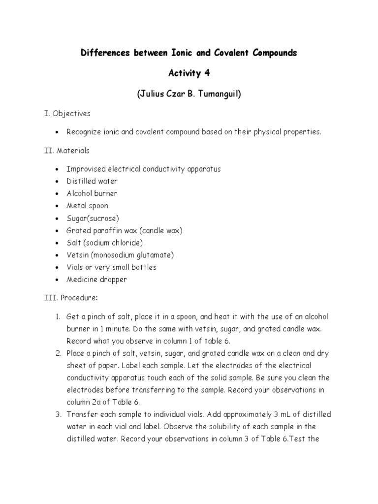 Ionic vs. Covalent Compounds Explained | PDF | Science & Mathematics